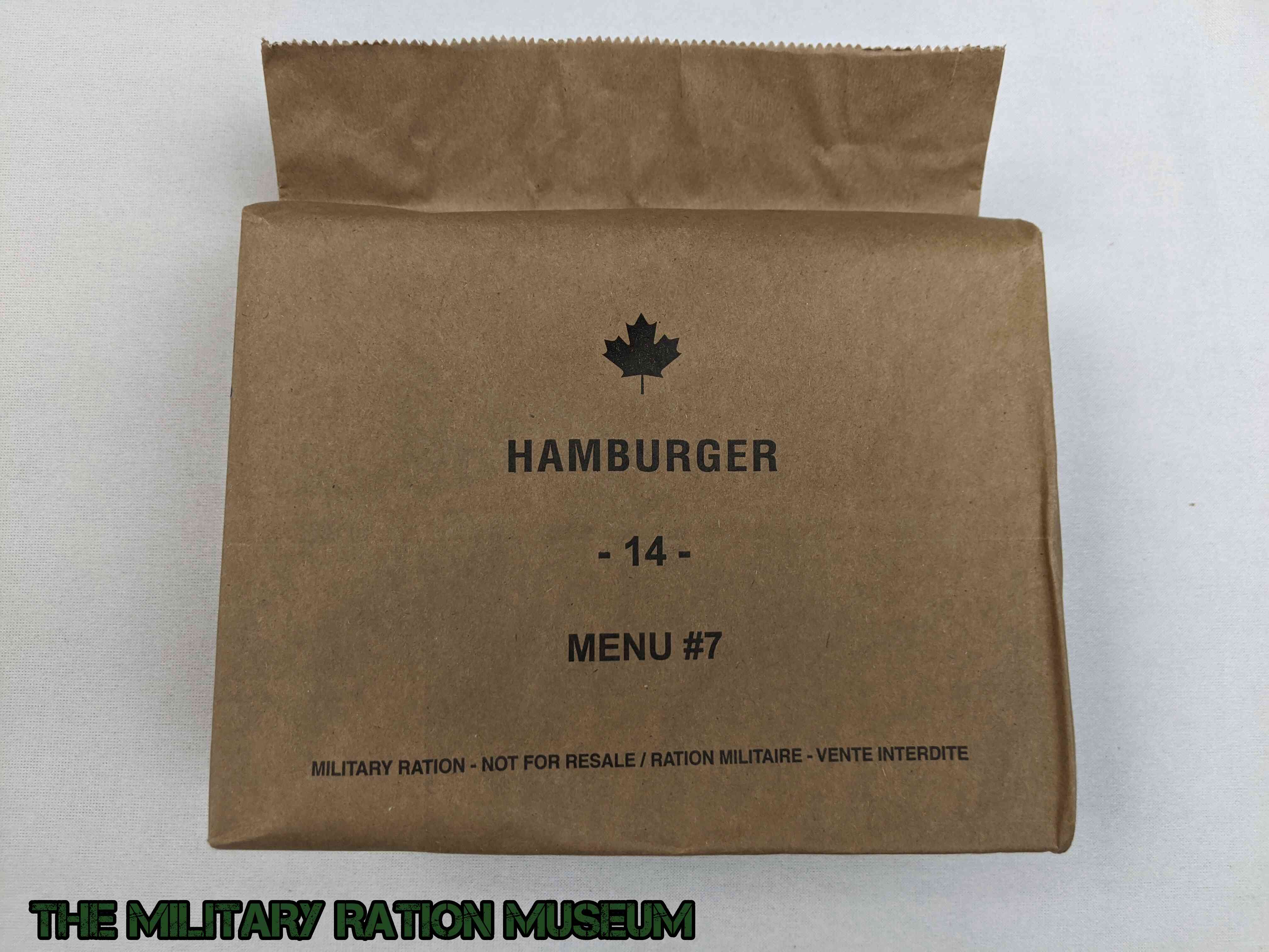 Canadian IMP Menu 7 - Hamburger | The Military Ration Museum Archives