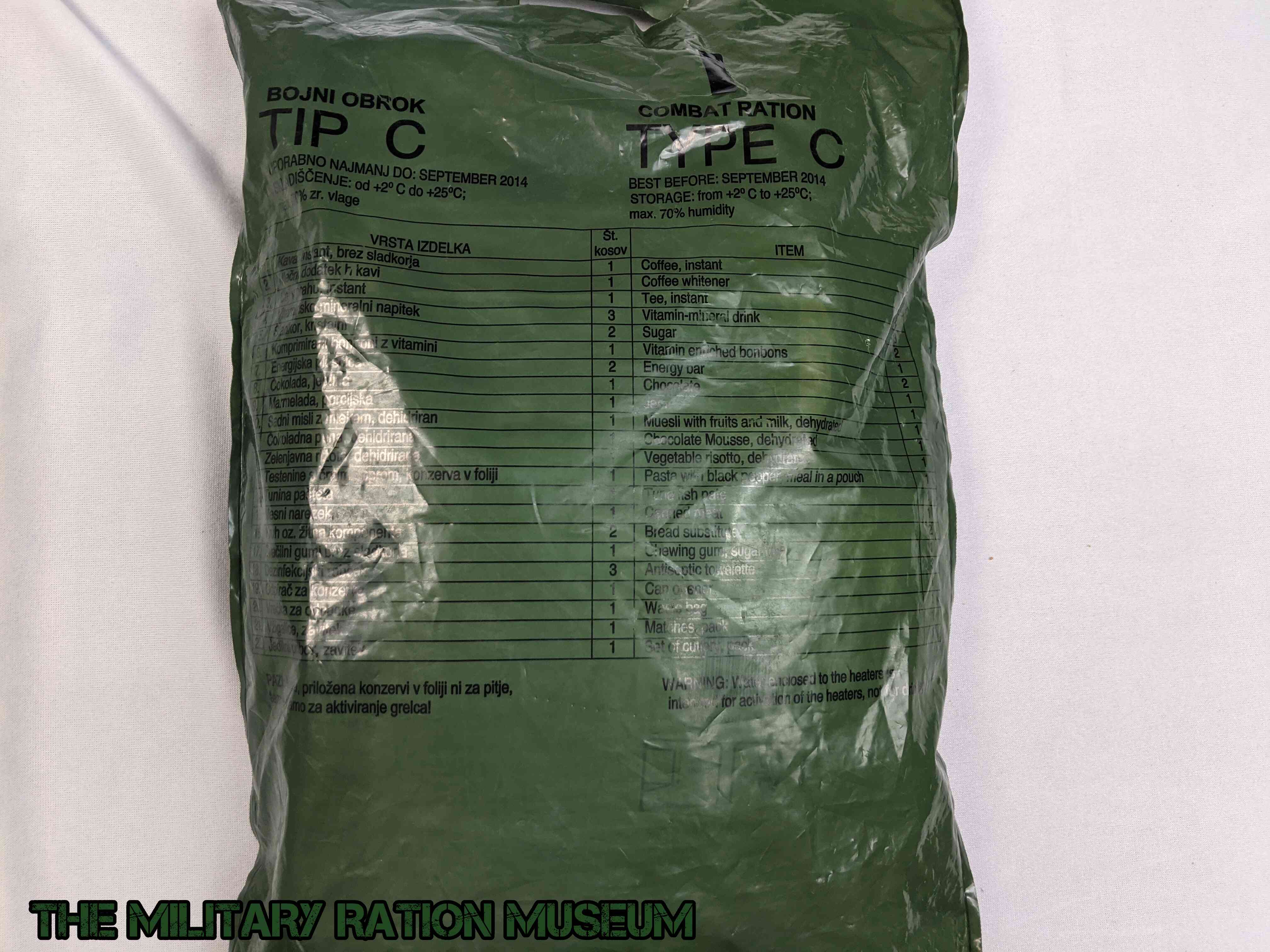 Slovenian Combat Ration Type C 24HR | The Military Ration Museum Archives