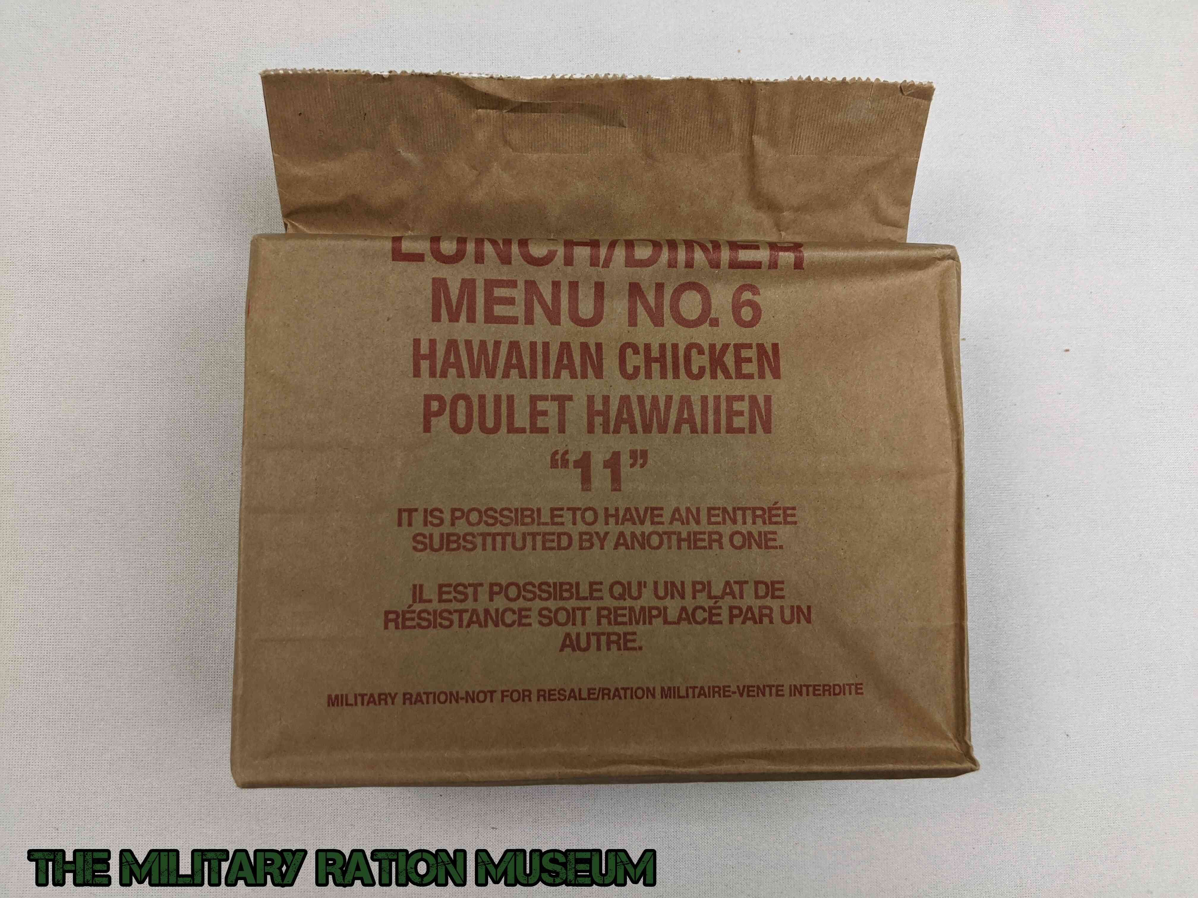 Canadian IMP Lunch / Dîner Menu 6 - Hawaiian Chicken | The Military ...