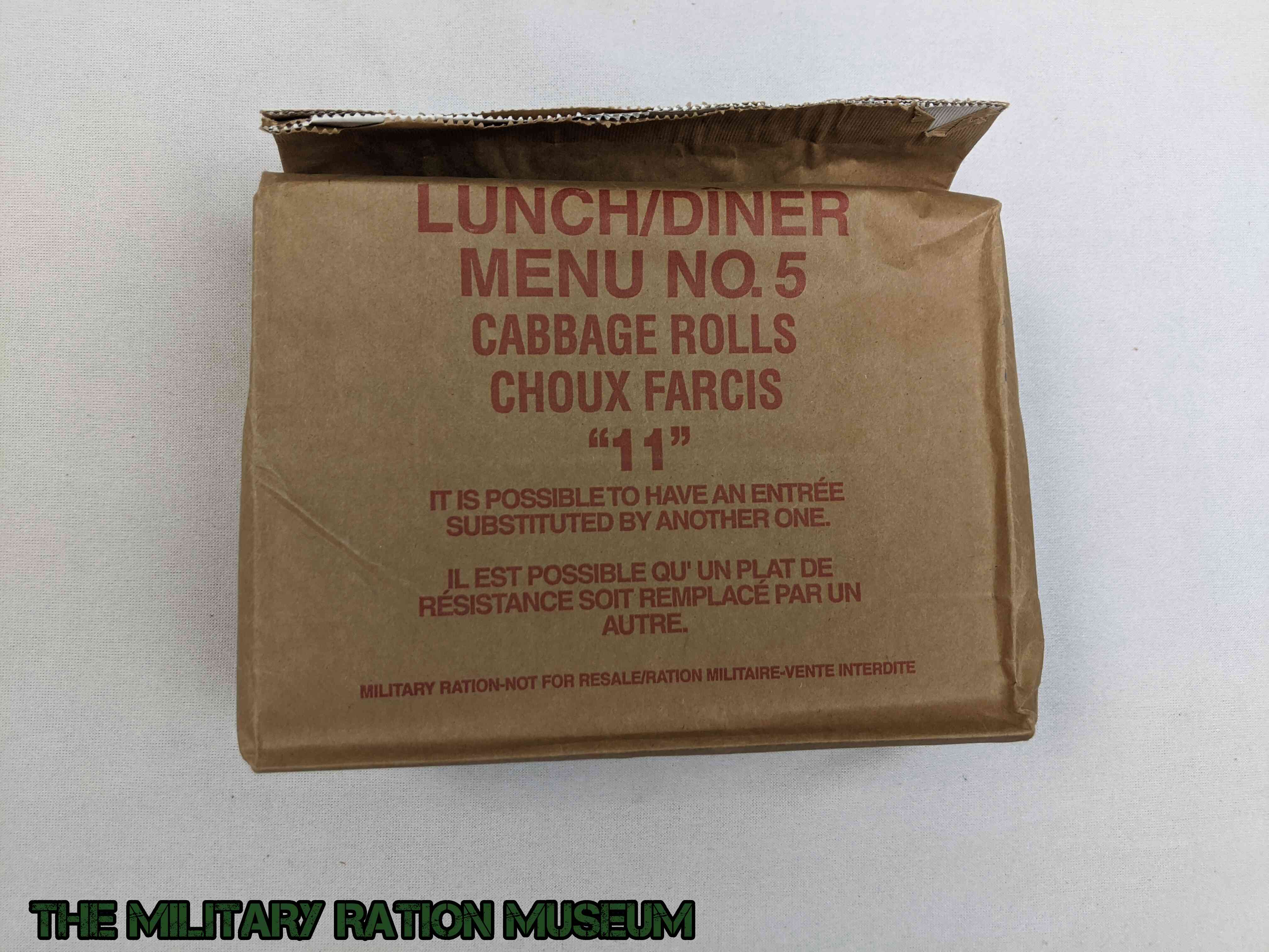 Canadian IMP Lunch / Dîner Menu 5 - Cabbage Rolls | The Military Ration ...