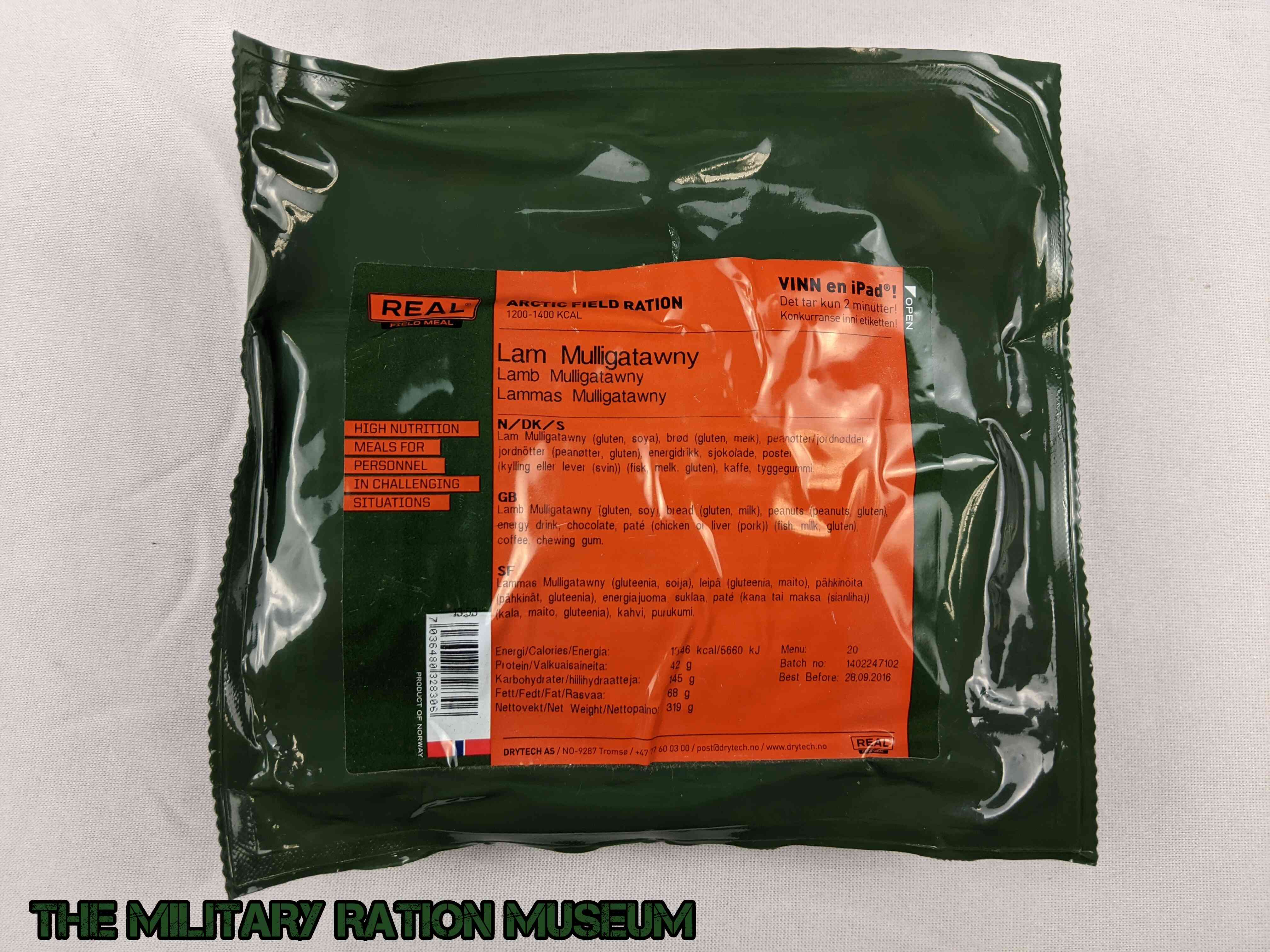 Norwegian Artic Field Ration Menu 20 | The Military Ration Museum Archives