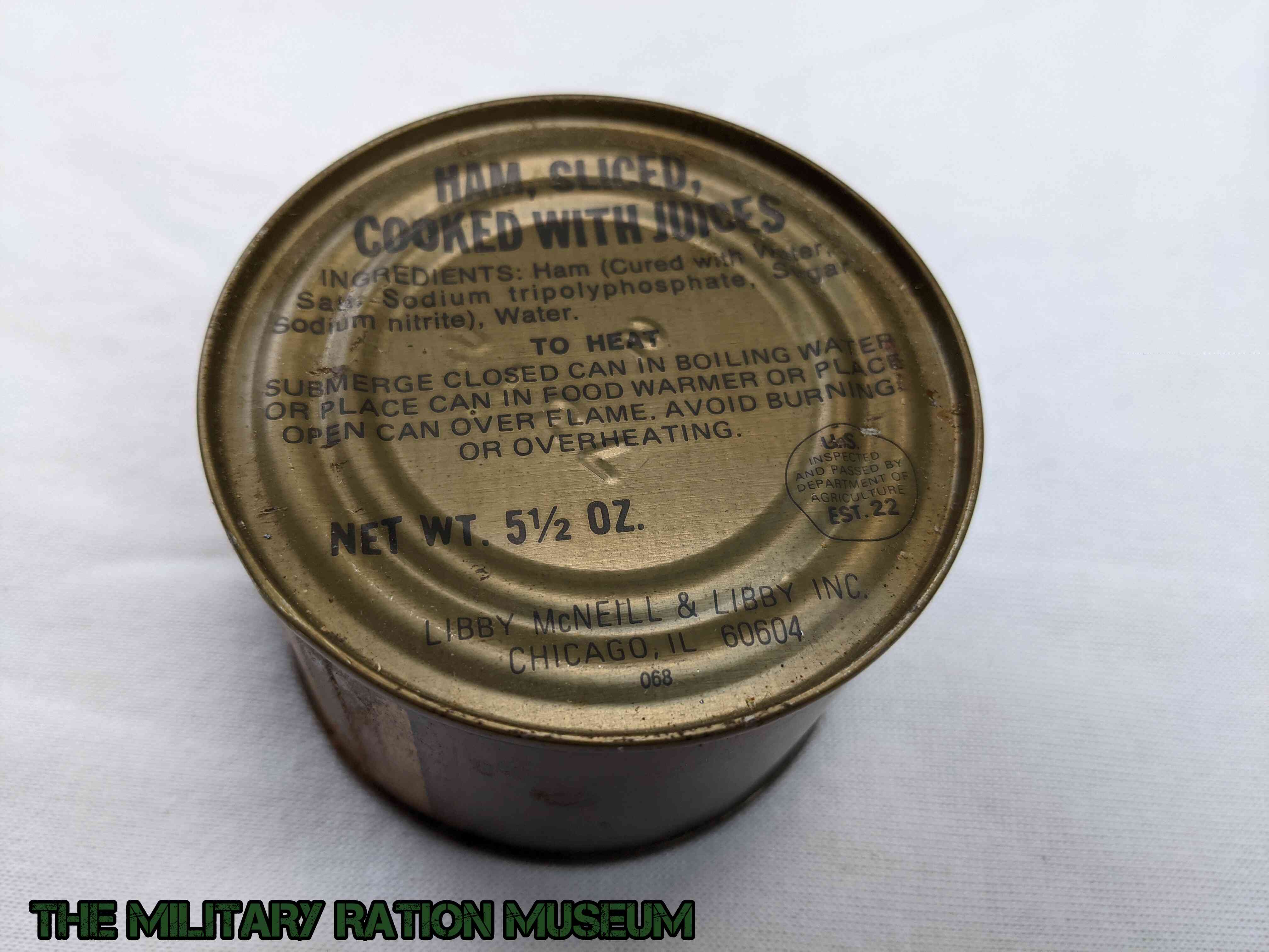 Can: Ham, Sliced, Cooked with Juices | The Military Ration Museum Archives