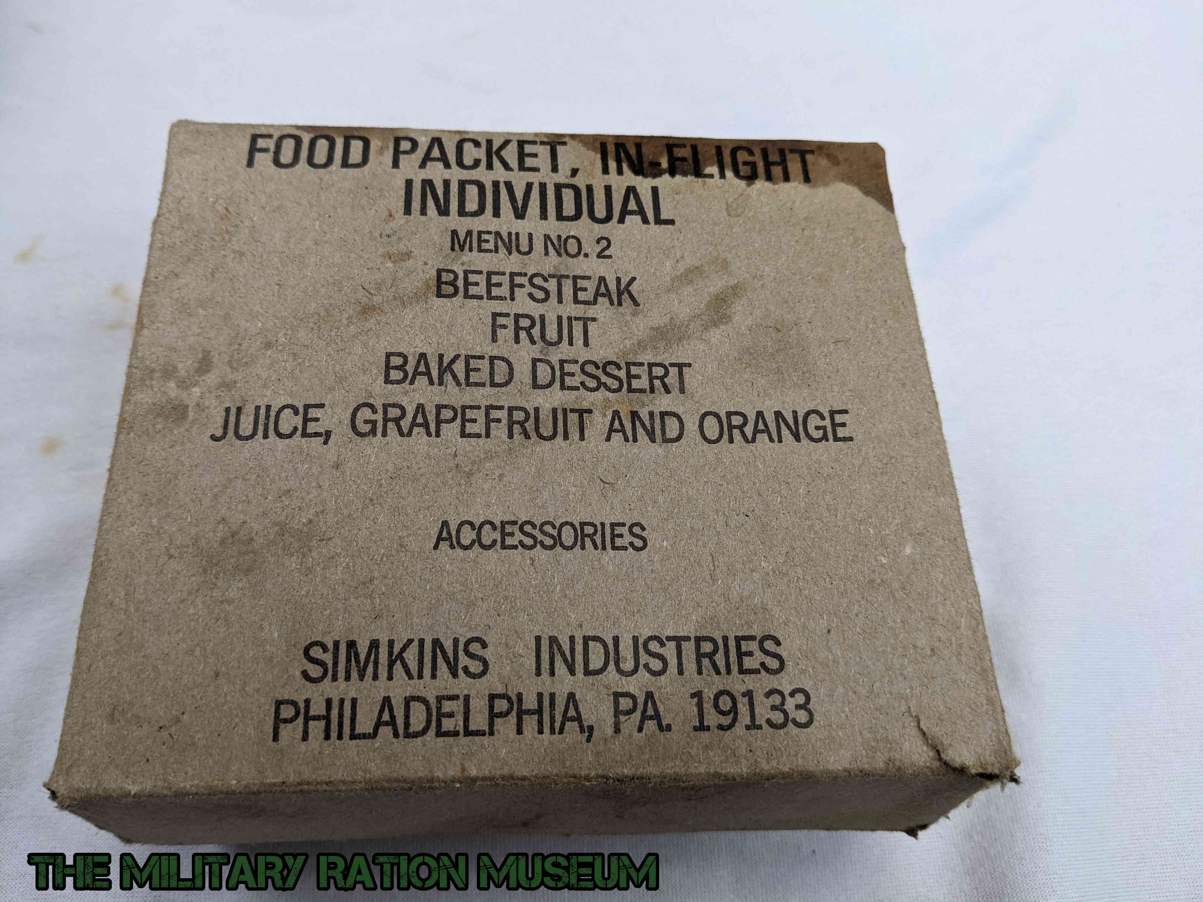 Food Packet, In Flight Individual - Menu 2 Beefsteak (Empty) | The ...