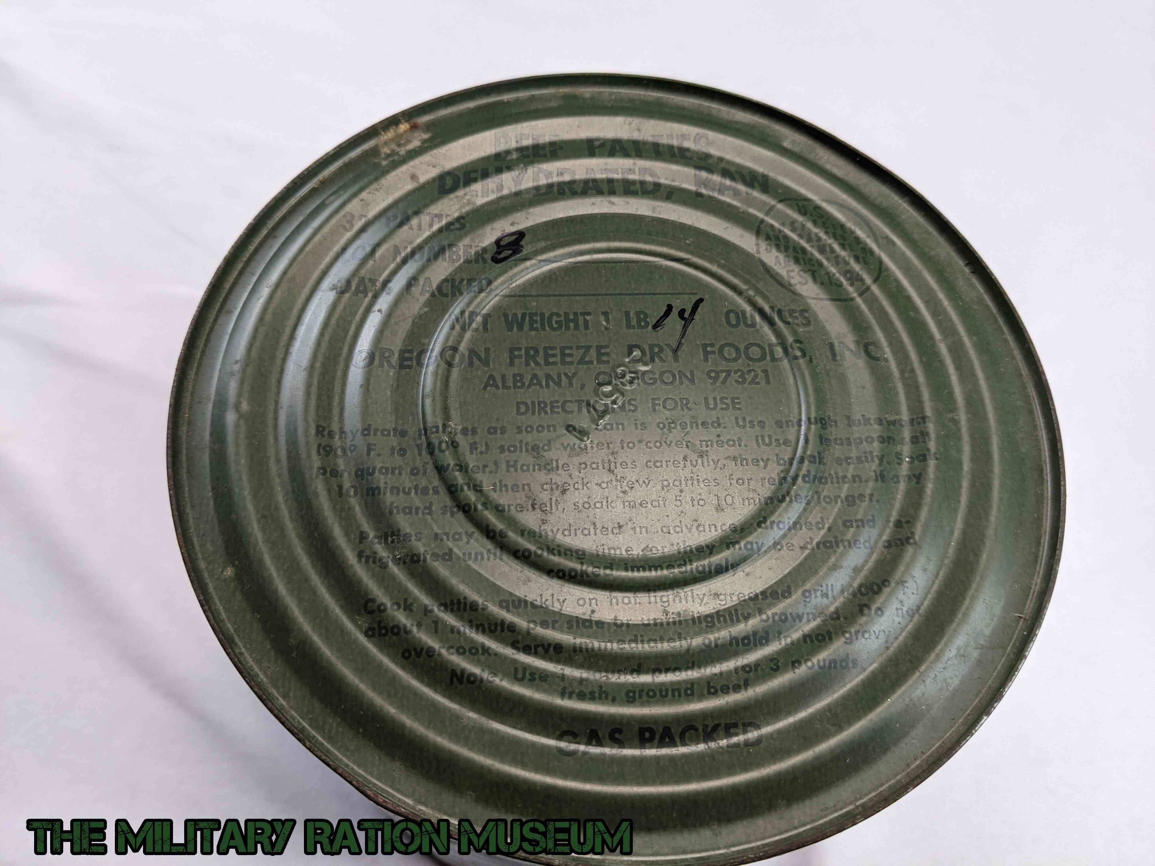 Beef Patties, Dehydrated, Raw | The Military Ration Museum Archives