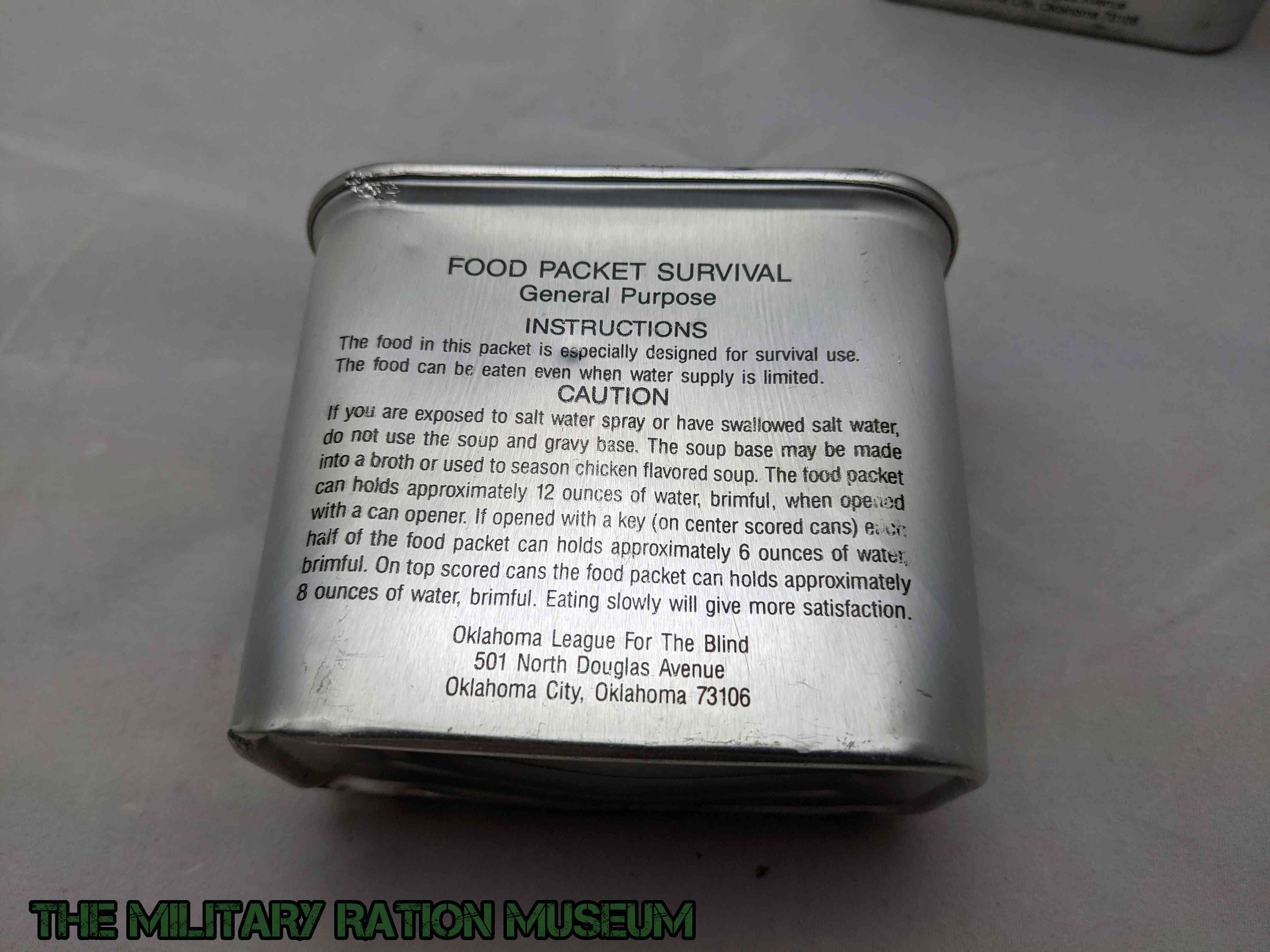 Food Packet, Survival, General Purpose (Silver) - 1990 | The Military ...