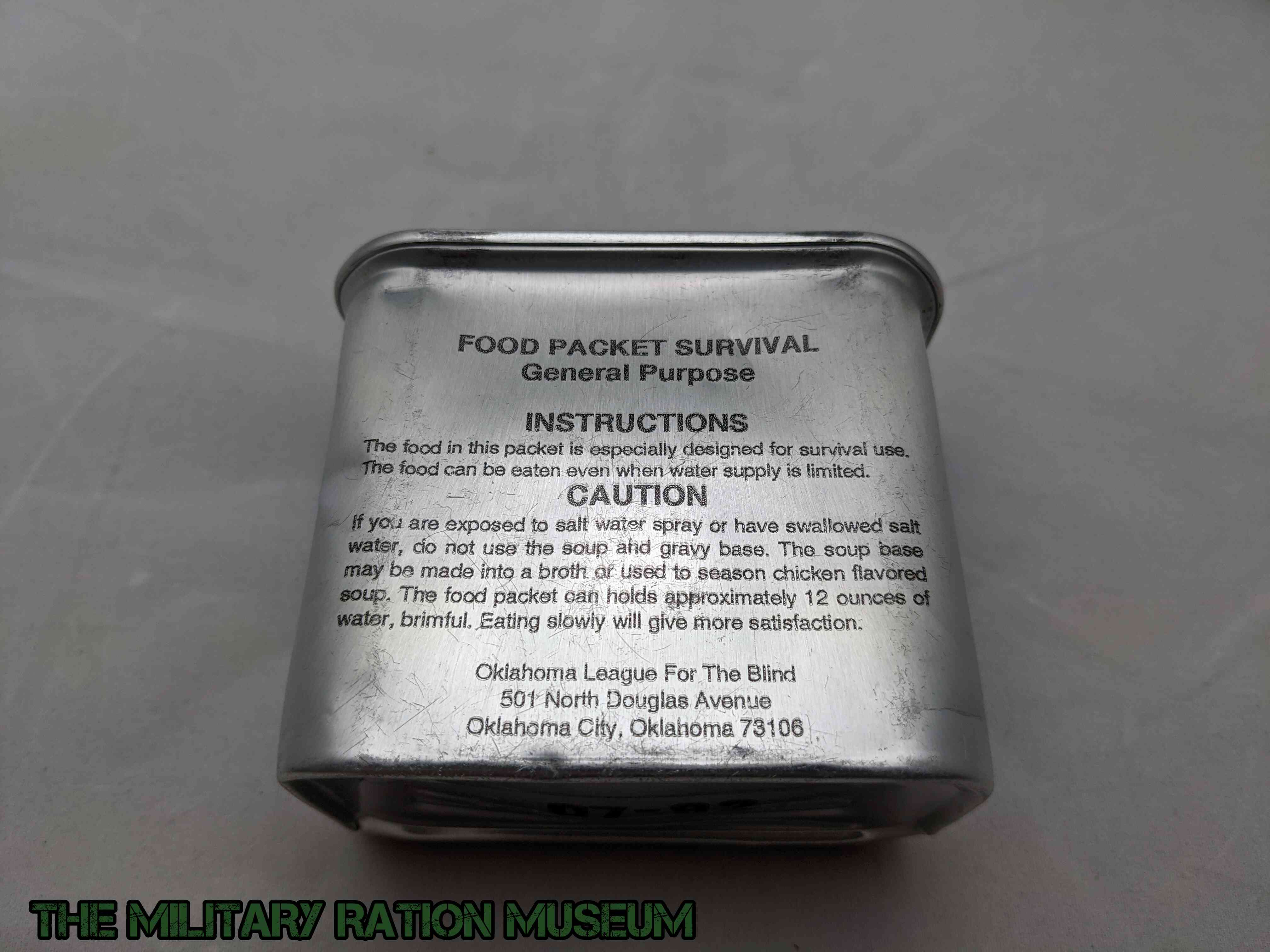 Food Packet, Survival, General Purpose (Silver) - 1992 | The Military ...