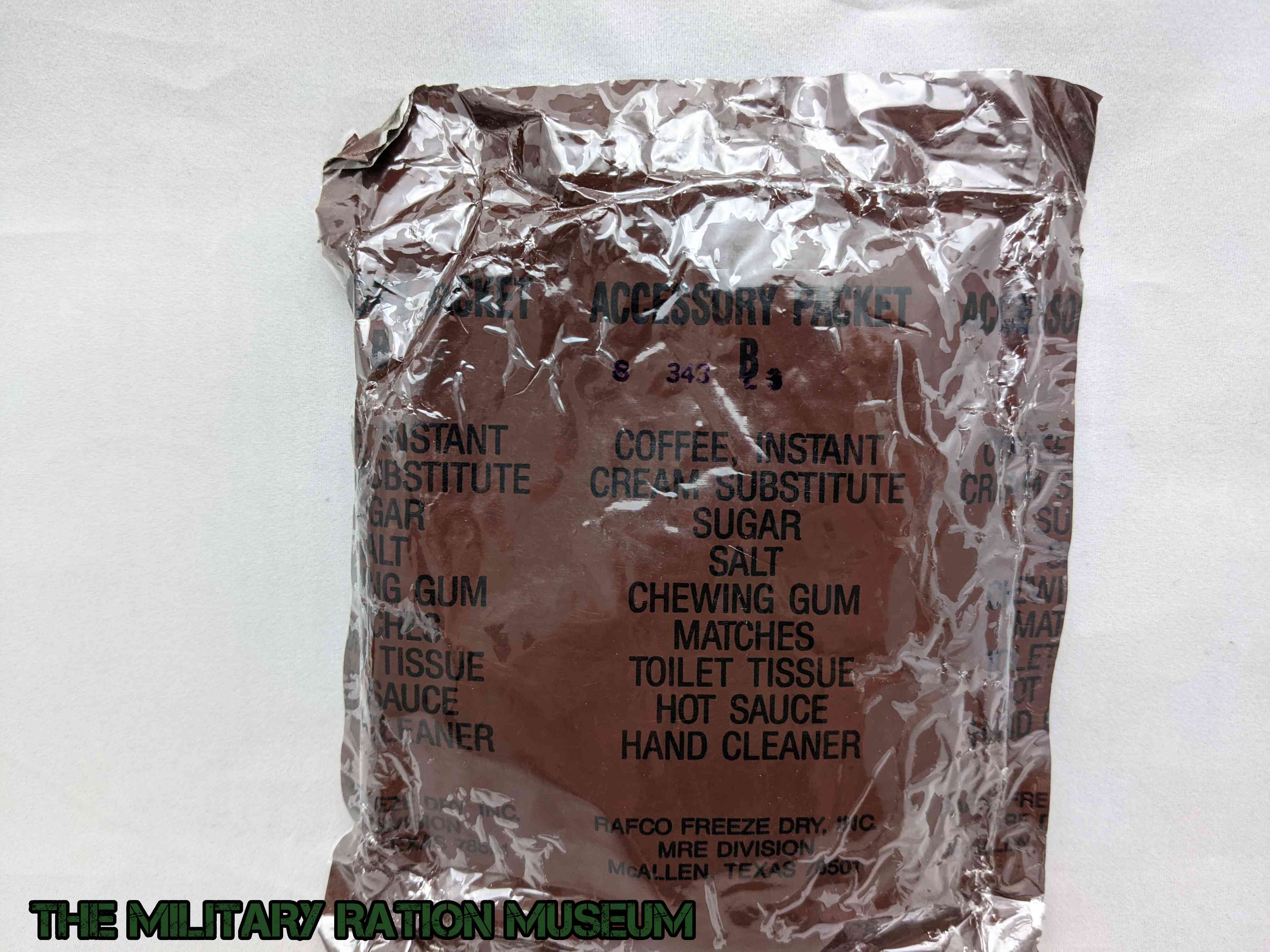 Accessory Packet, Early Square MRE Style | The Military Ration Museum ...