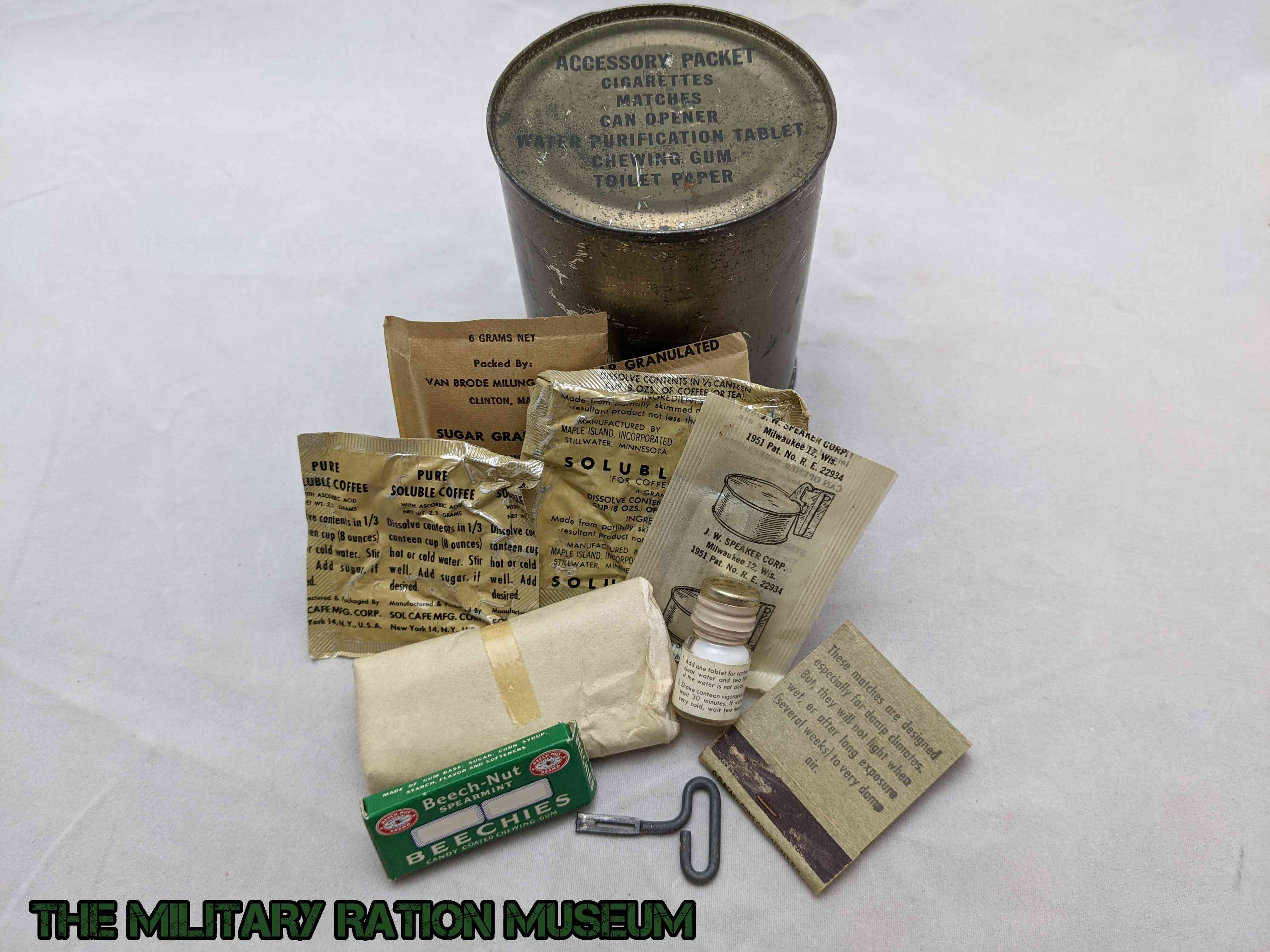 Canned Accessory Packet (Partial Contents) | The Military Ration Museum ...