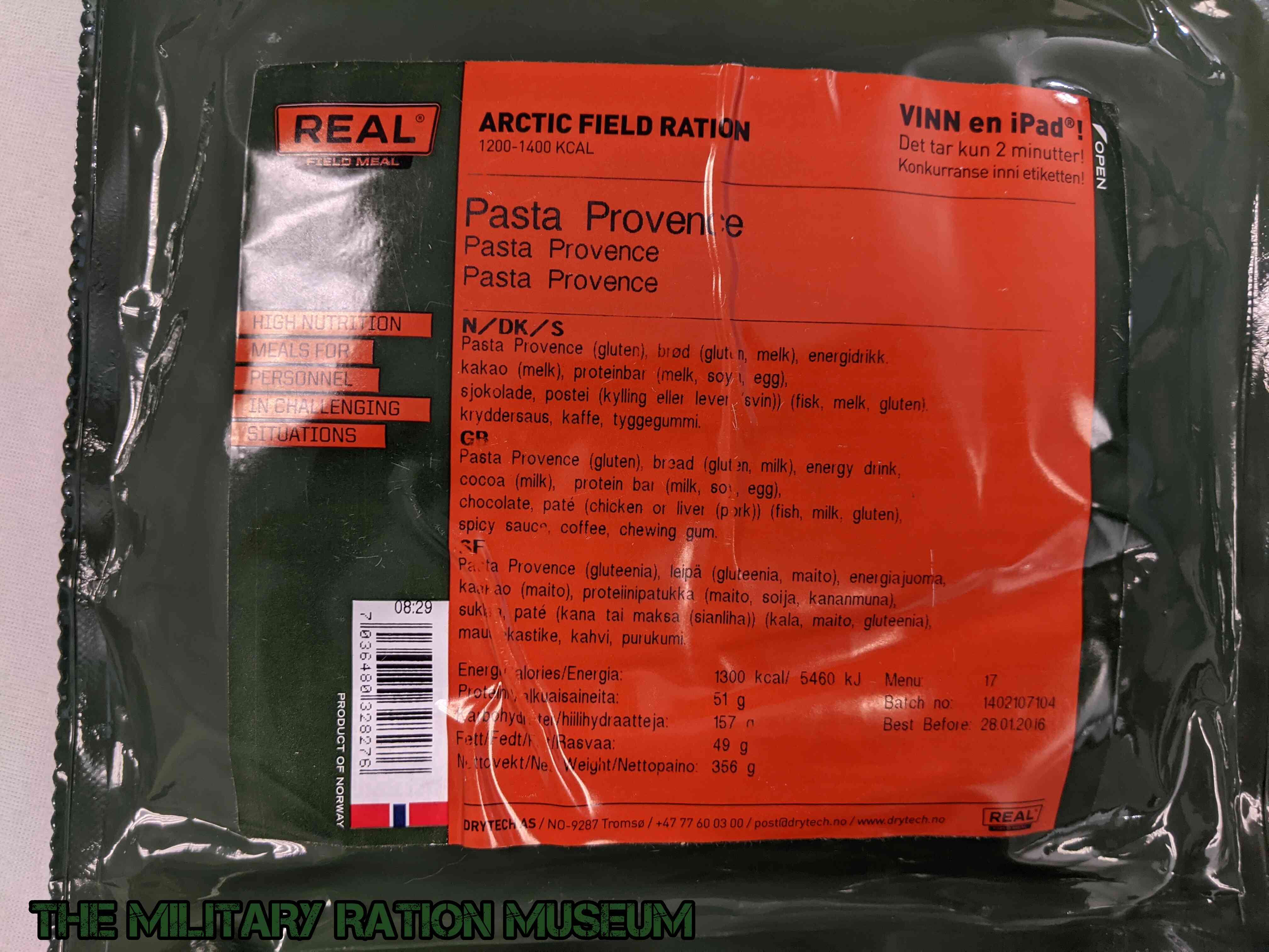 Norwegian Arctic Field Ration, Menu 17 - Pasta Provence | The Military ...